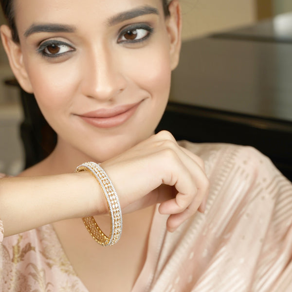 22k Gold Plated Ziya Interlace Bangle – Art Karat Global