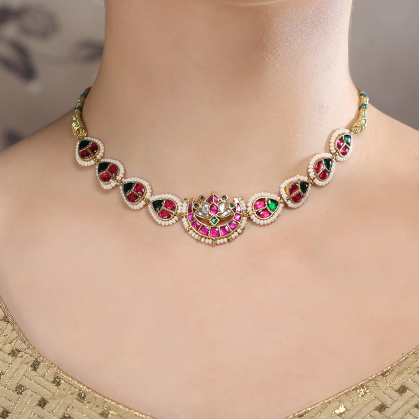 Qushi 22k Gold Plated Choker Set – Art Karat Global