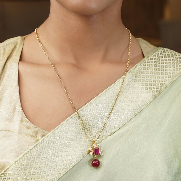 Gemstone Ichchha 22k Gold Plated Pendant – Art Karat Global