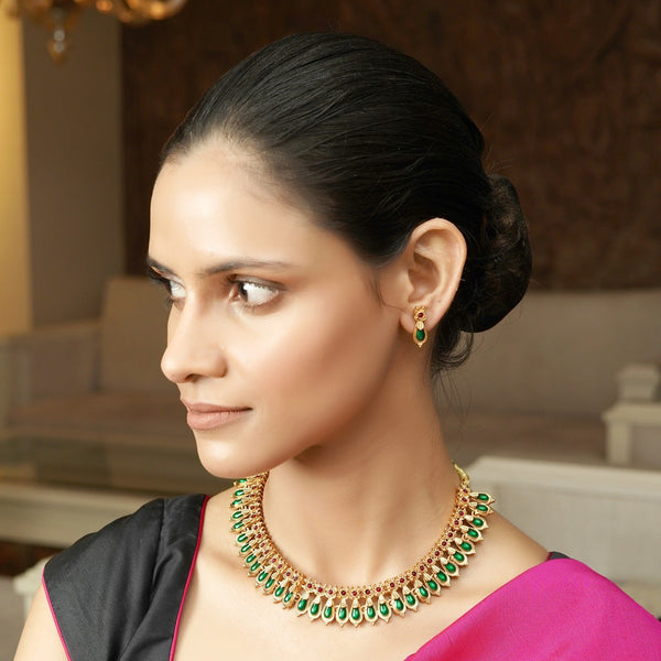 Aarini 22k Gold Plated Necklace Set – Art Karat Global